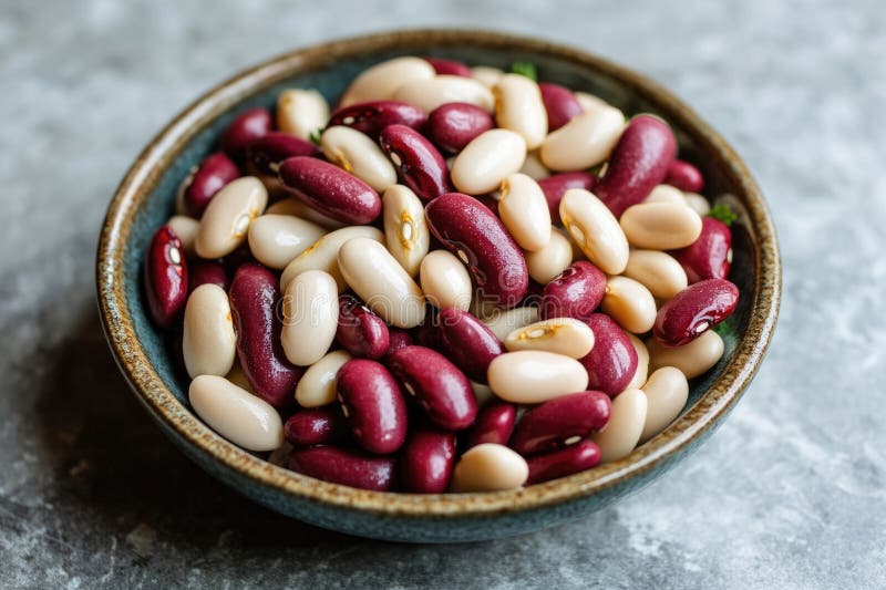 A Top View of a Dish with Red and White Beans Stock Illustration ...