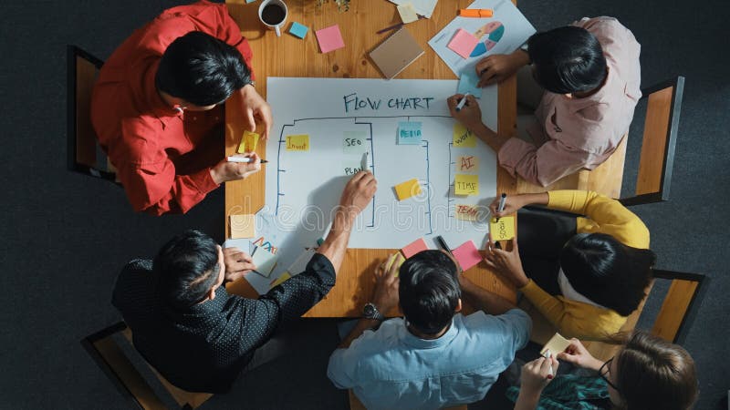 Top View of Diverse People Writing and Making Scrum Task Board ...