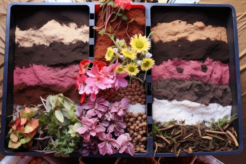 Top View of a Diy Worm Farm with Layers and Bedding Stock Illustration ...