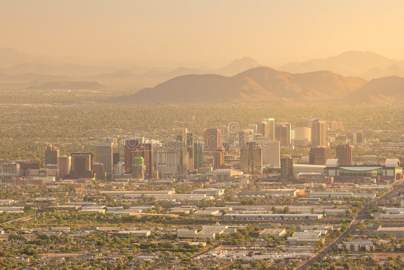 Top View of Downtown Phoenix Arizona Stock Photo - Image of america ...