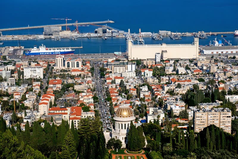 Top View of the Downtown and the Port of Haifa Editorial Stock Image ...