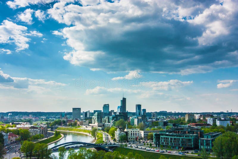 Top View of Downtown in Vilnius Stock Photo - Image of buildings ...