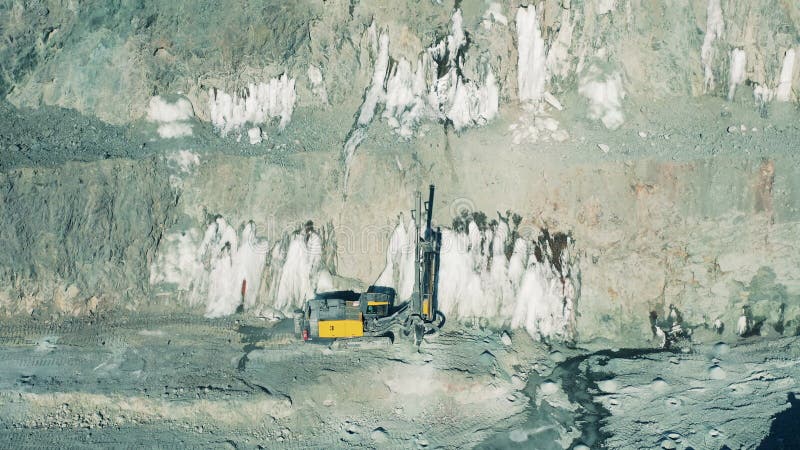 Top View of a Drilling Machine Working in the Open-pit Mine Stock Video ...