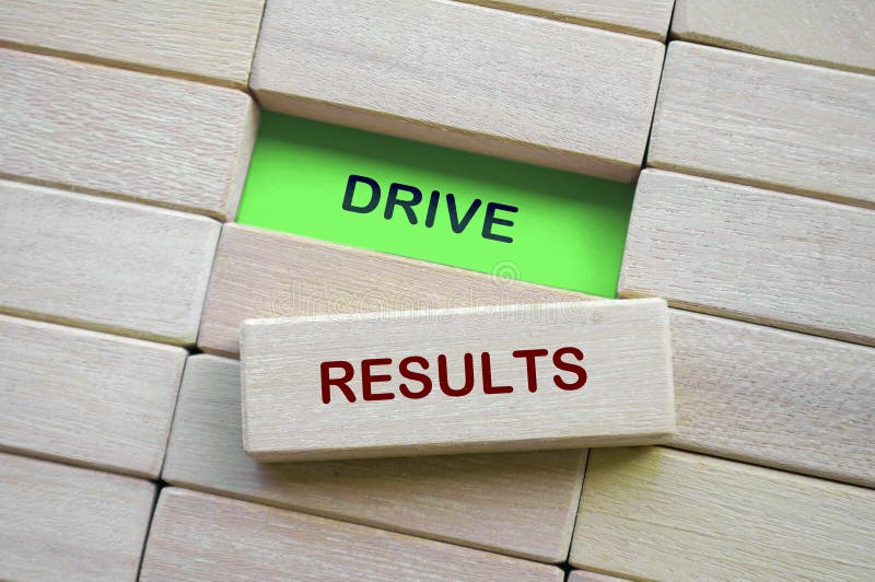 Top View of Drive Results Text on Wooden Blocks. Stock Image - Image of ...