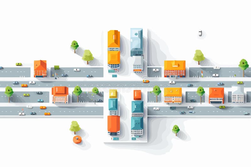 Top View Dron Shot of City Vector Flat Isolated Illustration Stock ...