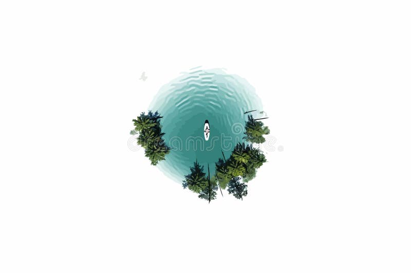 Top View Dron Shot of Lake Vector Flat Isolated Illustration Stock ...
