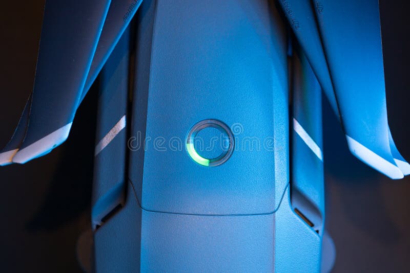 Top View of the Drone Body, Power Button with Charge Indicator, Battery ...