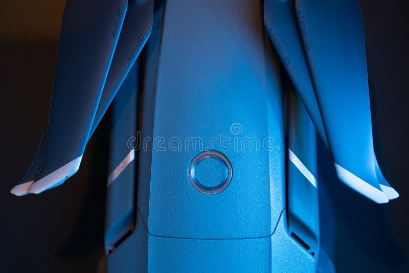 Top View of the Drone Body, Power Button with Charge Indicator, Battery ...