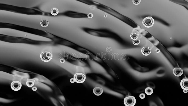 Top View of Drops Falling into Water Surface and Diverging Circles in ...