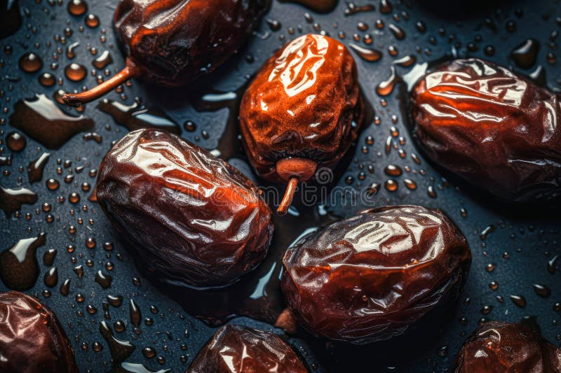Top View of Dry Dates on Dark Background, Top View. Ai Generated Stock ...