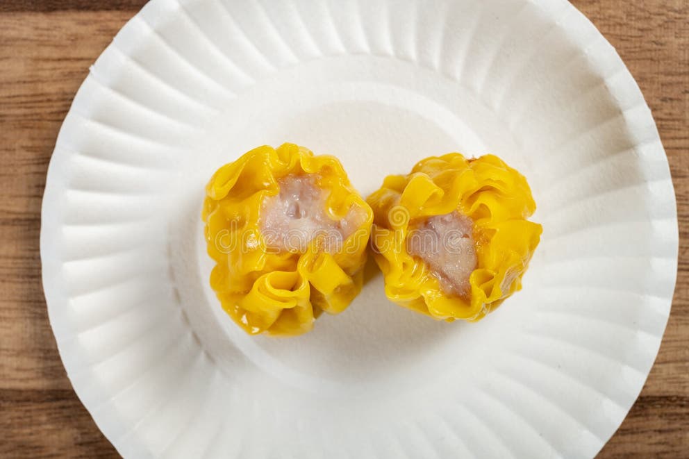 Dry Steamed Pork Dumplings at Horizontal Composition Stock Image ...