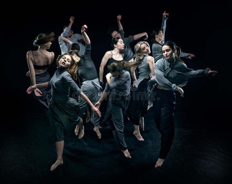 Top View. Dynamic Image of Young Artistic, Expressive Young People ...