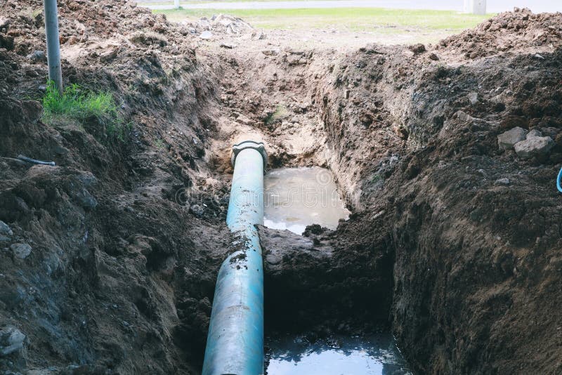 Earth Pit, Pipe System, Water Supply System, Large Pipe, Repairing ...