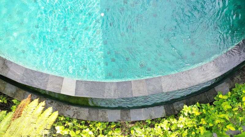 Top View of the Edge of the Infinity Pool. Private Villa with Swimming ...