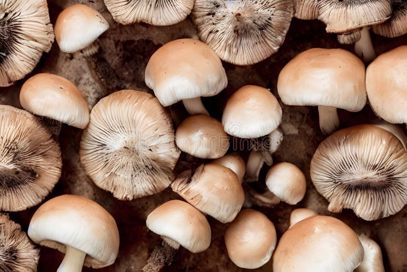 Top View of Edible Mushrooms Stock Photo - Image of mushrooms, fungus ...