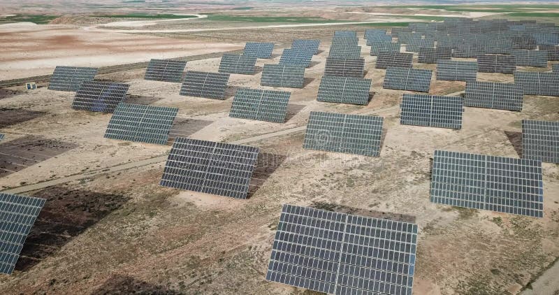 Top View of the Electric Power Polar Panel System at Desert Stock Video ...