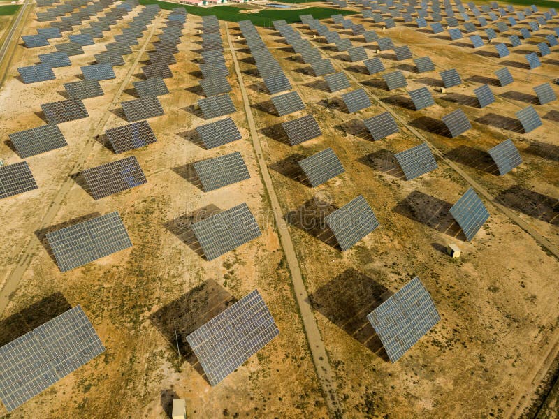 Top View of the Electric Power Polar Panel System at Desert Stock Image ...