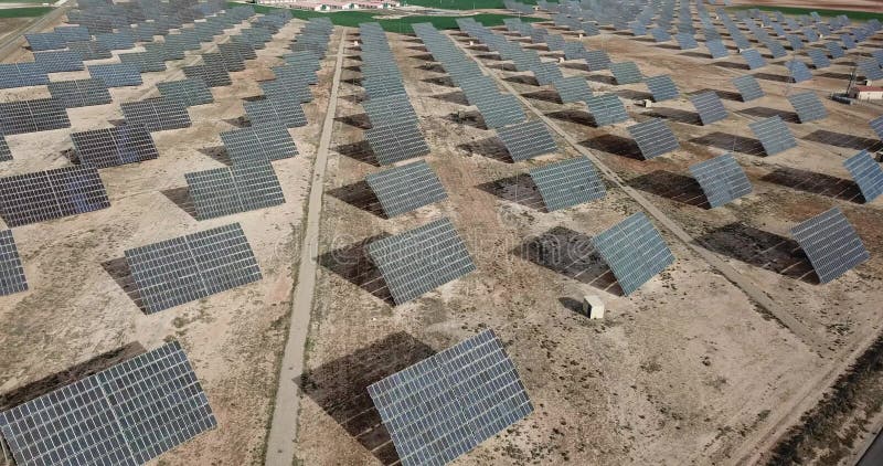Top View of the Electric Power Polar Panel System at Desert Stock Video ...