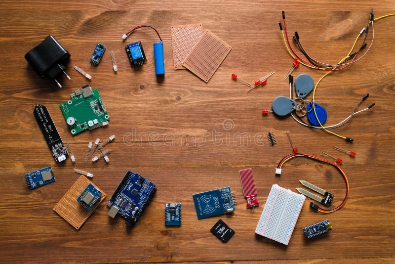 Top View of Electronic Components Such As PCB Stock Photo - Image of ...