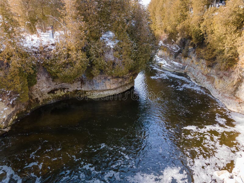 Top View of the Elora Gorge in Ontario, Canada Stock Image - Image of ...