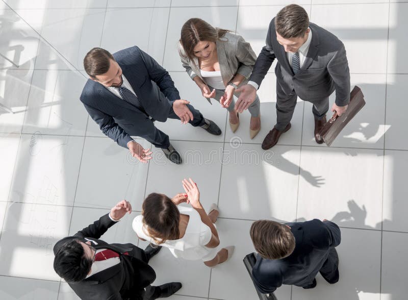 Top View. Employees Discussing Important Issue Stock Image - Image of ...