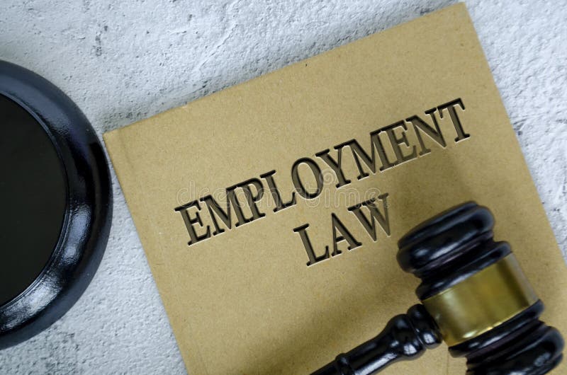 Top View of Employment Law Book with Gavel on Marble Background Stock ...