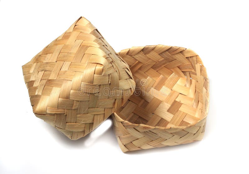 Top View Empty Besek is Box or Container Food Box, Made from Woven ...