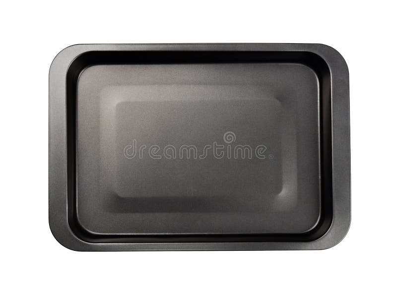 Top View of Empty Black Non-stick Baking Tray Stock Image - Image of ...