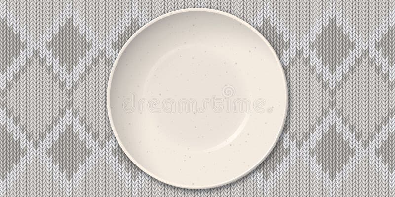 Top View of Empty Bowl Beige Color with Grainy Texture Placed on Gray ...