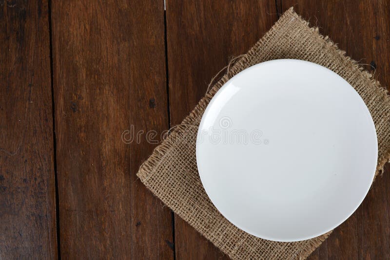 Top View Empty Dish on the Table Background Stock Photo - Image of ...