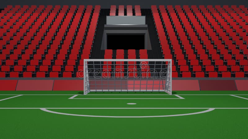 Top View of the Empty Football Field, Soccer Gates. 3d Render Stock ...