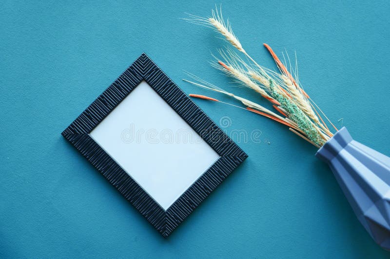 Top View of Empty Frame on Table Stock Image - Image of empty, deco ...