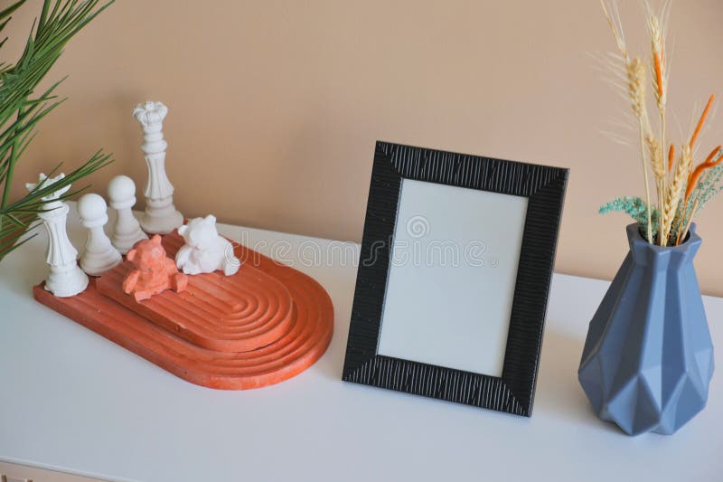 Top View of Empty Frame on Table Stock Photo - Image of indoors, frame ...