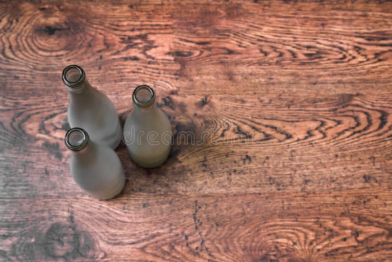 Top View of Empty Glass Wine Bottles Stock Photo - Image of glass ...