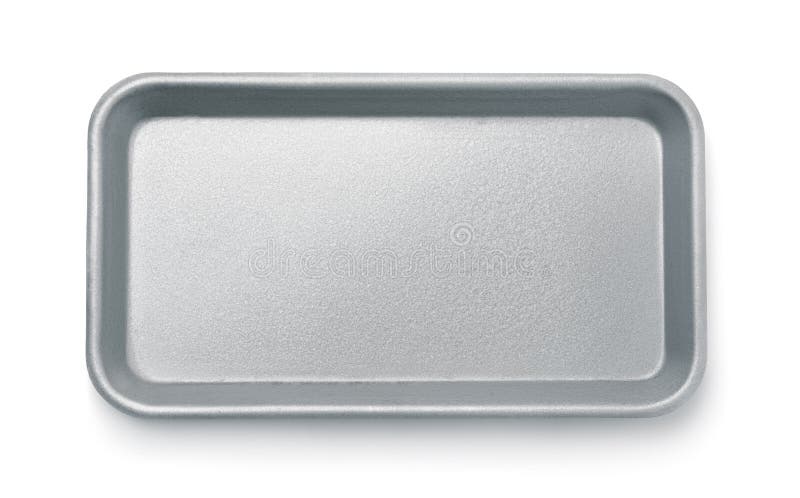 Top View of Empty Metal Tray Stock Photo - Image of isolated ...