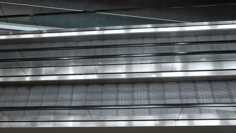 Top View of Empty Modern Moving Walkway Escalator in a Station ...
