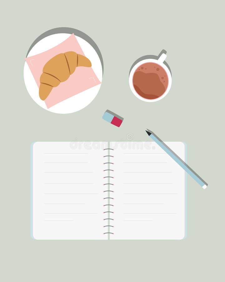 Top View Empty Notepad for Drawing or Write Diary. Stock Vector ...