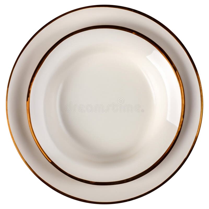 Top View of Empty Plate Isolated on Background. Dish Cut Out Stock ...