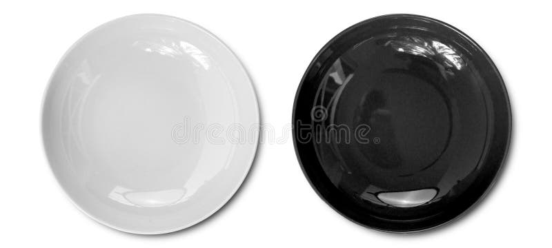 Top View Empty Plates Shadow Isolated White Background Stock Photos ...