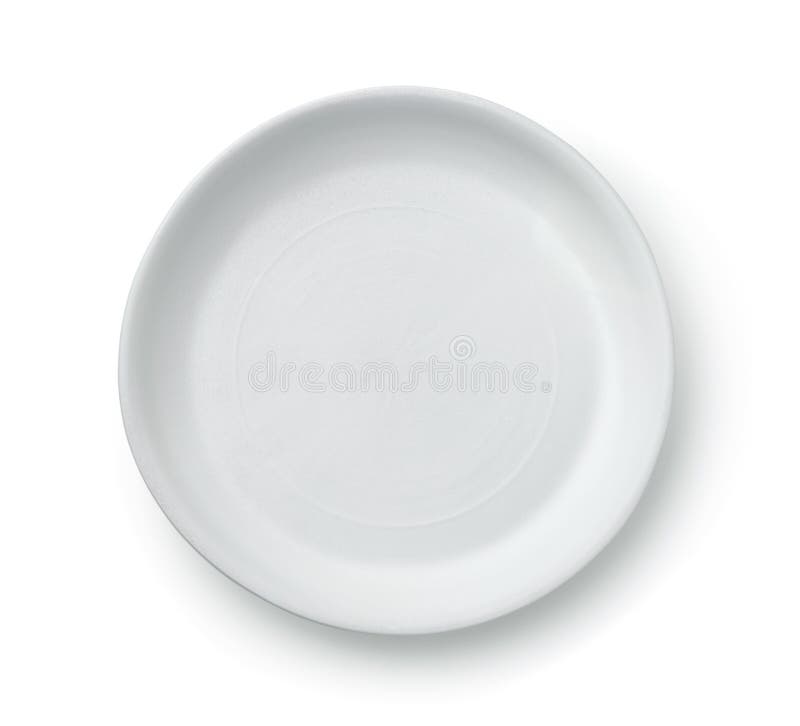 Top View of Empty Round White Ceramic Plate Stock Image - Image of ...