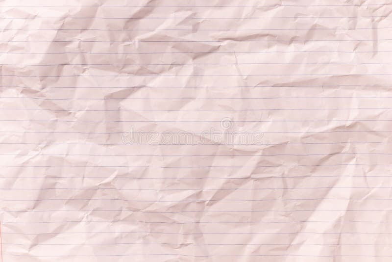Top View Empty Rumpled Lined Paper with Wrinkled. Notebook Lined Paper ...