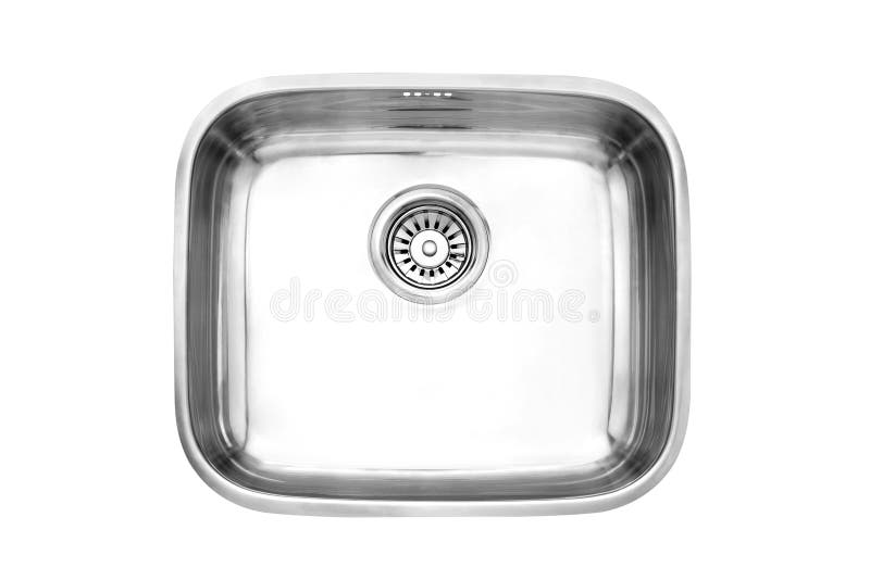 Top View of an Empty Sink on White Stock Photo - Image of high, kitchen ...