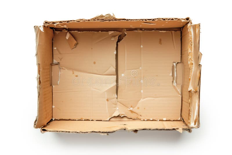 Top View of Empty Torn Cardboard Box Isolated Stock Illustration ...