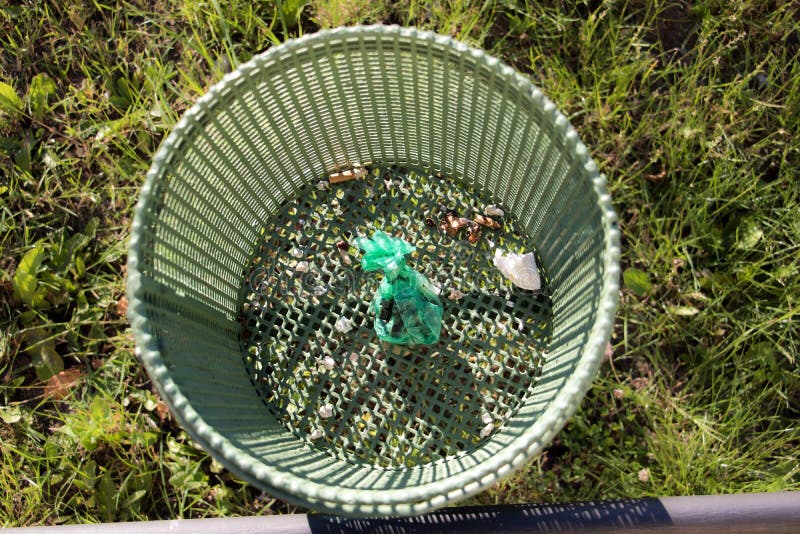 Top View of an Empty Trash Container Stock Image - Image of town ...