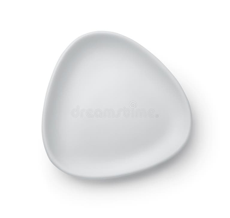 Top View of Empty Triangular Ceramic Plate Stock Photo - Image of ...