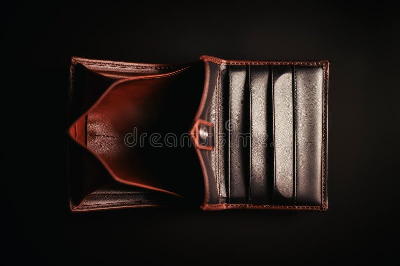 Top View into an Empty Wallet Created with Generative AI Technology ...