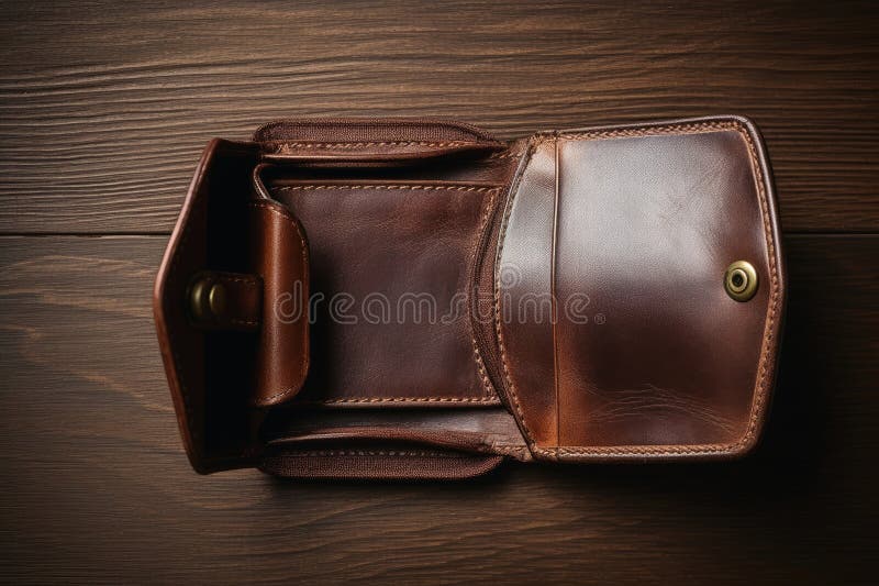 Top View into an Empty Wallet Created with Generative AI Technology ...