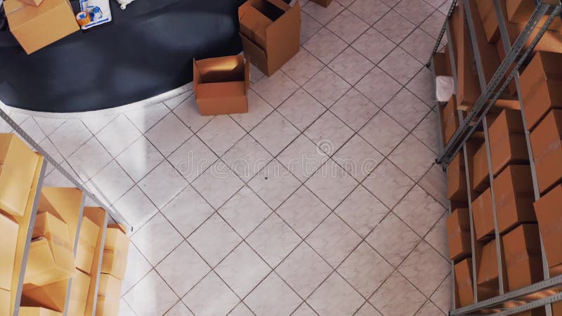 Top View of Empty Warehouse with Packages Stock Video - Video of ...