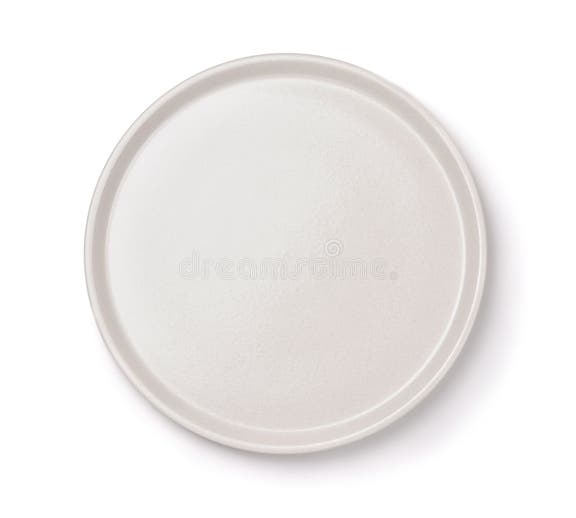 Top View of Empty White Round Ceramic Tray Stock Photo - Image of ...