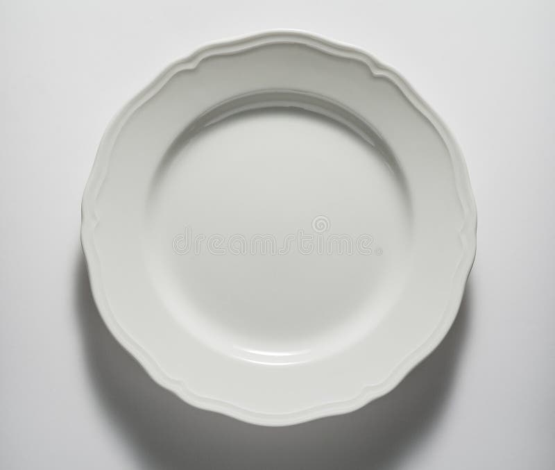 Top View of Empty White Round Plate Stock Image - Image of kitchen ...